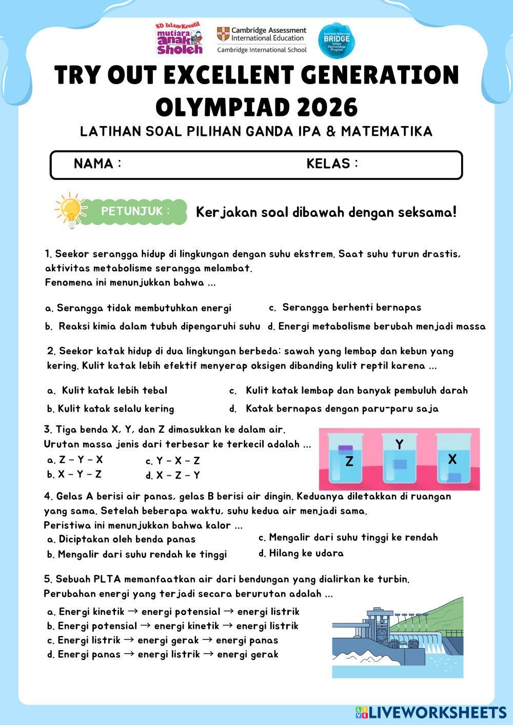 TRY OUT EGO | Math Worksheets | 8334215