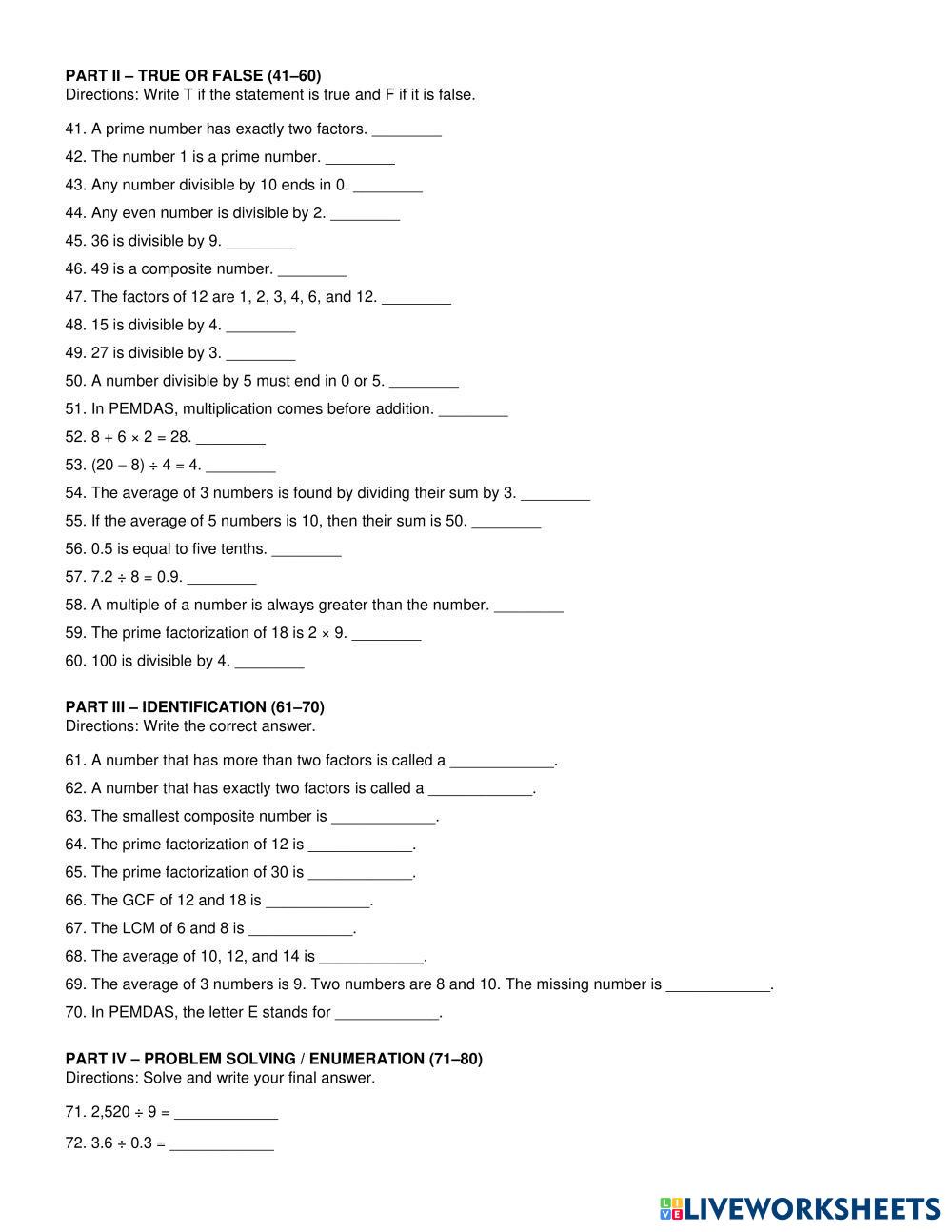 3rd Quarter Mat… | Math Worksheets | 8334734