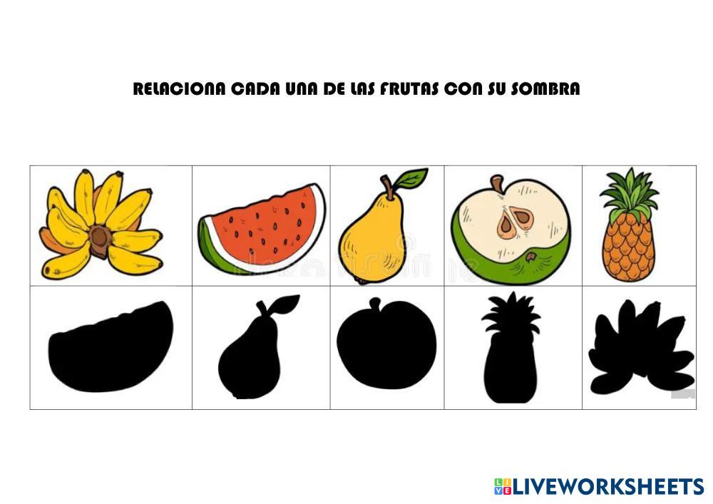 FRUTAS | English Language Worksheets | 8335180